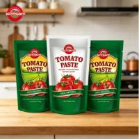 China 210g Stand-Up Sachet Tomato Paste with Triple Concentration and ISO HACCP BRC FDA Certification for sale