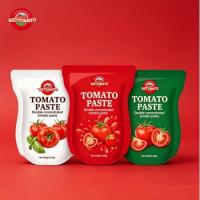 China 340g Stand Up Sachet Tomato Paste with Triple Concentration and ISO HACCP BRC Standards for sale