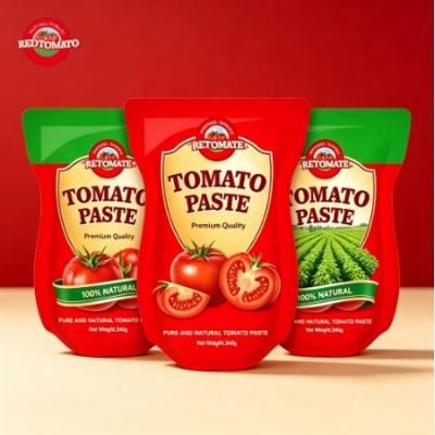 China 340g Stand-Up Sachet Tomato Paste with Triple Concentration for Enhanced Flavor and Convenience for sale