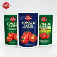 China Factory Price Custom Printed Stand Up Pouch Bag 70g Tomato Paste Sachet Food Packaging Pouch Bag for sale