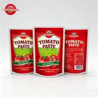 China Premium Tomato Paste Sachets Flat And Stand Up Designs 70g Double Concentrated for sale