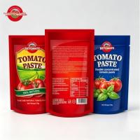 China 70g Double Concentrated Stand-Up Sachet Tomato Paste with ISO HACCP BRC FDA Certifications for sale