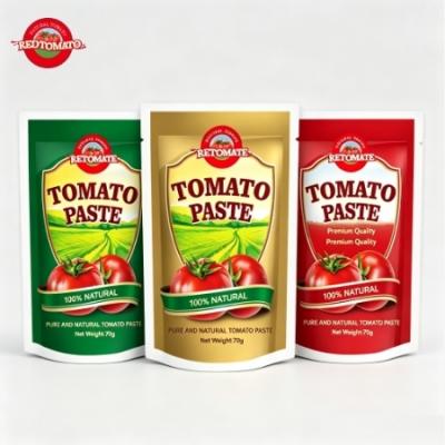 China Sweet And Sour Double Concentrated 70g Stand Up Sachet Tomato Paste for sale
