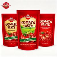 China 400g Stand-Up Sachet Tomato Paste with 30%-100% Purity and Triple Concentration for sale