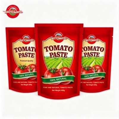 China 400g Stand Up Sachet Tomato Paste with 30%-100% Purity for Convenient Cooking for sale