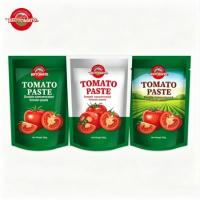 China 500g Stand-Up Sachet Tomato Paste with Triple Concentration and Rich Flavor for sale
