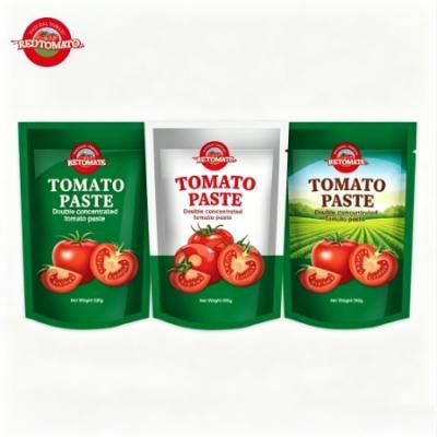 China 500g Stand-Up Sachet Tomato Paste with Triple Concentration and Rich Flavor for sale