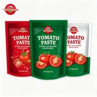 China 500g Stand-Up Sachet Tomato Paste Triple Concentrated with Sweet and Sour Flavor ISO HACCP BRC FDA Certified for sale