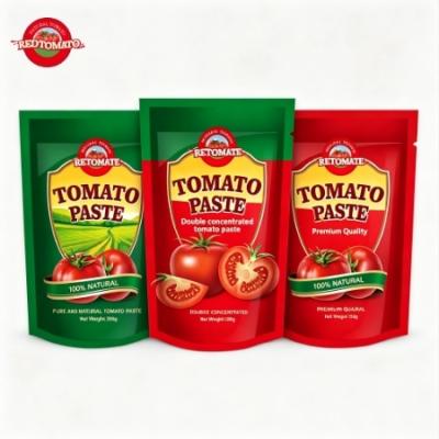China Double Concentrated Tomato Paste 50g to 500g in Stand Up Sachet with Spouts for sale