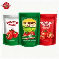 China Double Concentrated Tomato Paste in 500g Spouted Stand-up Sachets for Convenient Use for sale