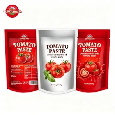 China Double Concentrated Tomato Paste in Spouted Stand-up Sachets 500g for Convenient Use for sale