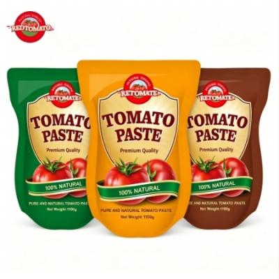 China ISO HACCP BRC Approved 1100g Stand-Up Sachet Tomato Paste with Triple Concentration for sale
