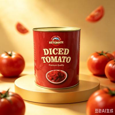 China 3000g Canned Diced Tomatoes in Tomato Puree with 14x14 mm Dice Size and 24 Months Shelf Life for sale