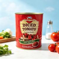 China 3000g Basil Seasoned Canned Diced Tomatoes with 24 Months Shelf Life for Pizza Pasta Sauce for sale