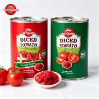 China 3000g Bulk Canned Diced Tomatoes with 14x14 mm Dice Size and 24 Months Shelf Life for sale