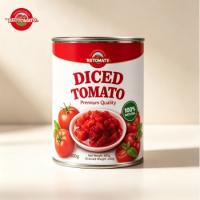 China 400g Canned Diced Tomatoes with Easy Open Lid and Vine Ripened Tomato Cubes for Pizza Sauce for sale