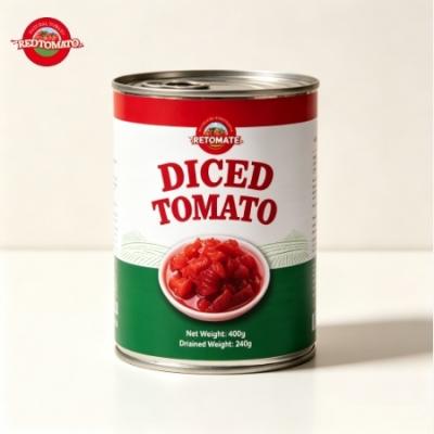 China Fire Roasted Diced Tomatoes 400g per Tin with Easy-Open Lid and 24 Months Shelf Life for Pizza Pasta Sauce for sale