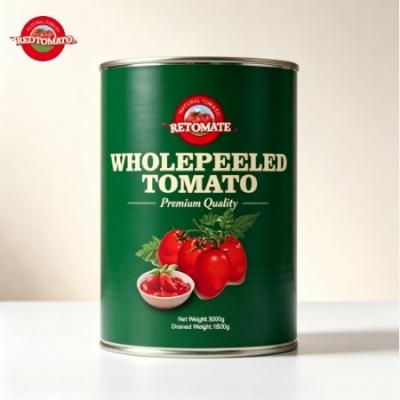 China Xinjiang Origin Whole Peeled Tomatoes 3000g Peeled Plum Tomato 3kg Tin Cans for sale