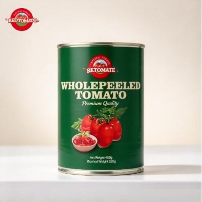 China 400g Whole Peeled Tomatoes Light Brine Tin Can Southeast Asia Retail Distribution for sale