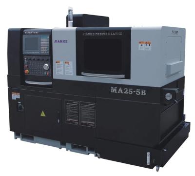 China JIANKE MA25-5B 5 Axis Twin Spindle Swiss CNC Lathe with Internal Oil Cooling Electric Spindle and Rotary Guide Bush Modes for sale