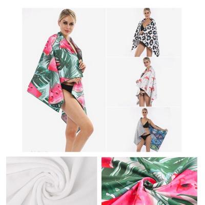 China Large  Beach Towel  Microfiber Quick Dry  Beach Poncho for sale