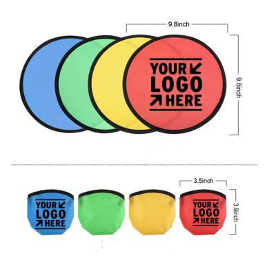 China Foldable Flying Disc Fan  Nylon Folding Flyer With Pouch for sale