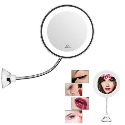 China Custom Brand Logo Flexible Led Vanity Mirror 10 X  Magnification Lighted Mirror for sale