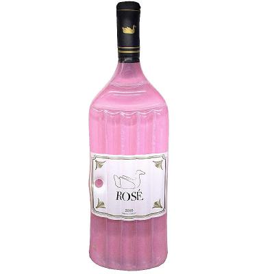 China Custom Logo Print  Brand Swimline Inflatable Rose Wine Bottle Large Pool Float For Adult for sale