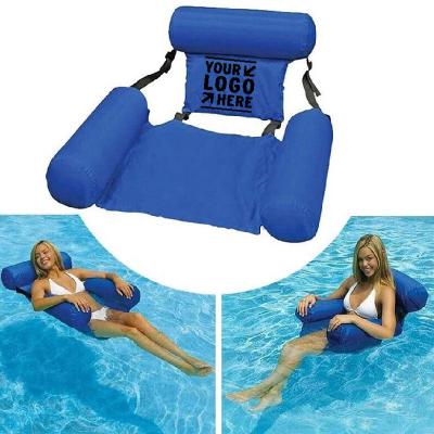 China Custom Logo Print  Brand Aqua Comfortable Water Lounge Chair Pool Floating Hammock for sale