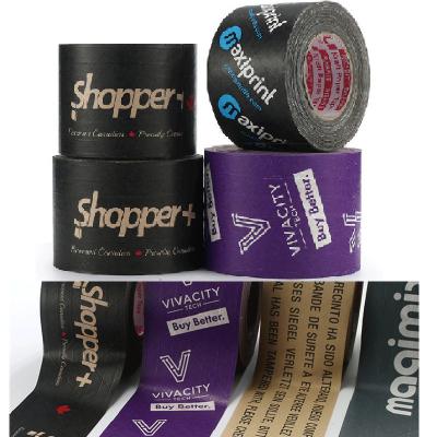 China Custom  Brand Printed Logo Water Active Kraft Packing Tape Reinforced Kraft Sealing Tape for sale