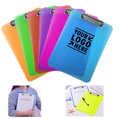 China Custom Brand  Logo Print Letter Size Clipboard A4 File Plastic Clipboard for sale