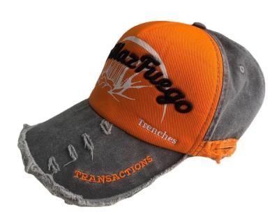 China Custom Hats 100% Cotton 6 Panel Dad Hat Distressed Baseball Cap Fashion Baseball Cap for sale