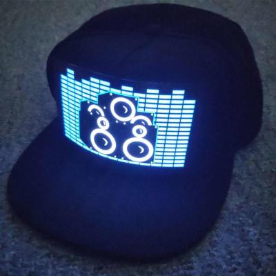 China Party Promotional Advertising Sound controlled cap programmable scrolling display message LED sport cap for sale