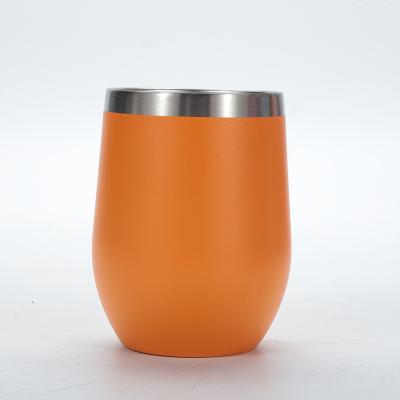 China Custom Logo Imprint  Insulated Wine Tumbler Double Wall Stainless Steel Stemless Insulated Wine Glass for sale