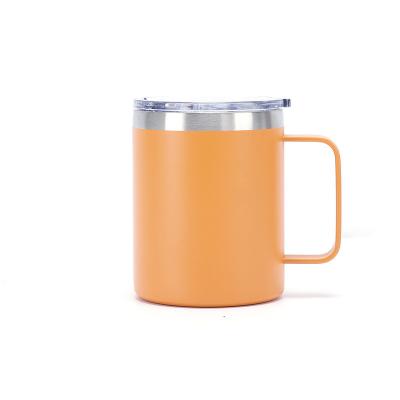 China Custom Logo Imprint  Coffee Mug with Handle 12oz Insulated Stainless Steel Coffee Travel Mug Double Wall Vacuum Reusab for sale