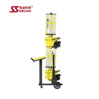 China 220V 240W Two Head Badminton Shuttlecock Shooting Machine Yellow Color for sale