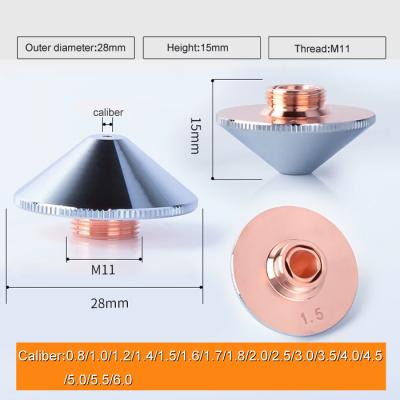 China DM28 M11 1.2mm Copper Laser Nozzle For Fiber Laser Cutting Machine for sale