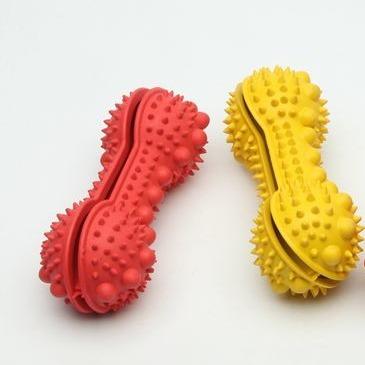 China 18cm Soft Rubber Squeaky Dog Bone Toy 148g Durable Pet Chew for B2B Export for sale