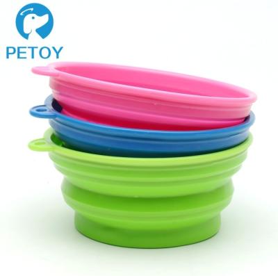China Collapsible Silicone Pet Bowl 13cm 18cm Food Grade Dog Cat Dish OEM for sale