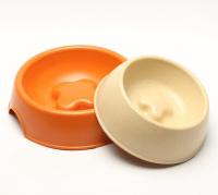 China Degradable Bamboo Fiber Slow Feed Dog Bowl 3 Sizes S M L Eco Friendly Pet Bowl for sale