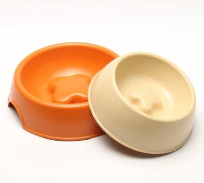 China Degradable Bamboo Fiber Slow Feed Dog Bowl 3 Sizes S M L Eco Friendly Pet Bowl for sale