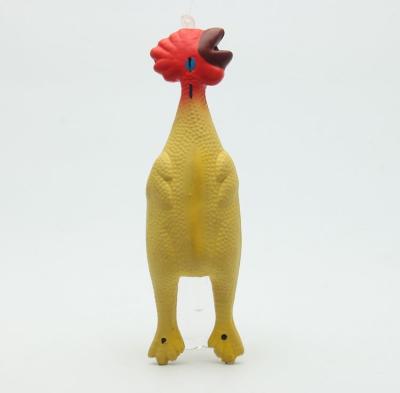 China Interactive Squeaking Rubber Chicken Dog Toy ODM Service 45cm Large 23cm Small for sale