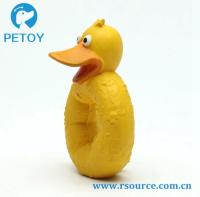 China Latex Yellow Pet Duck Interactive Dog Squeaky Toy 13cm for Small Medium Dogs for sale