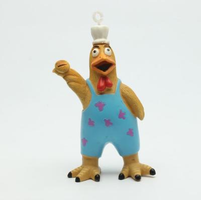 China Squeaky Rubber Chicken Dog Toy 18.5cm Durable Latex Pet Toy for Interactive Play for sale