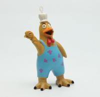 China Squeaky Rubber Chicken Dog Toy 18.5cm Durable Latex Pet Toy for Interactive Play for sale