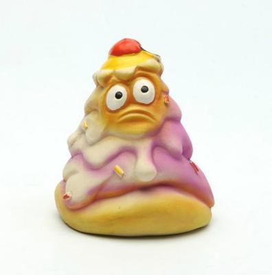 China Latex Squeaky Dog Toy Cake Shape 11cm Pet Toy for Small Medium Dogs for sale