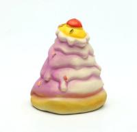 China Latex Squeaky Dog Toy Cake Shape 11cm Pet Toy for Small Medium Dogs for sale
