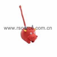 China Non-Toxic Latex Squeaky Toy Red Cow for Dogs Interactive Pet Toy for sale