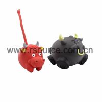 China Non-Toxic Latex Squeaky Toy Red Cow for Dogs Interactive Pet Toy for sale