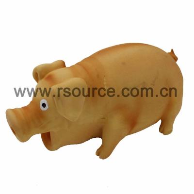 China Custom Color Squeaky Latex Rubber Pig Pet Toy for Small Medium Dogs Interactive Play for sale